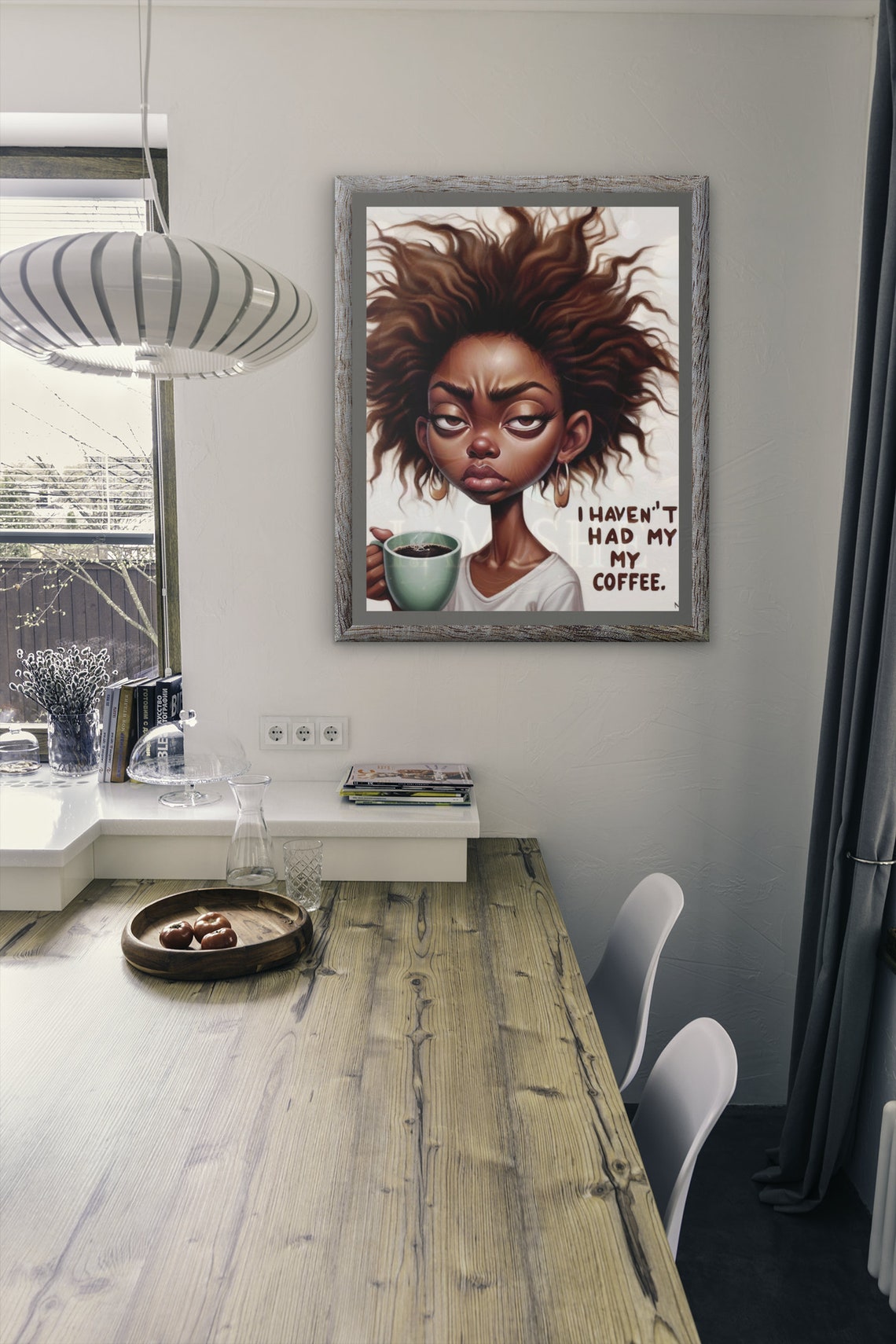 Morning Grump Coffee Humor Downloadable Oil Painting Poster Art Messy ...