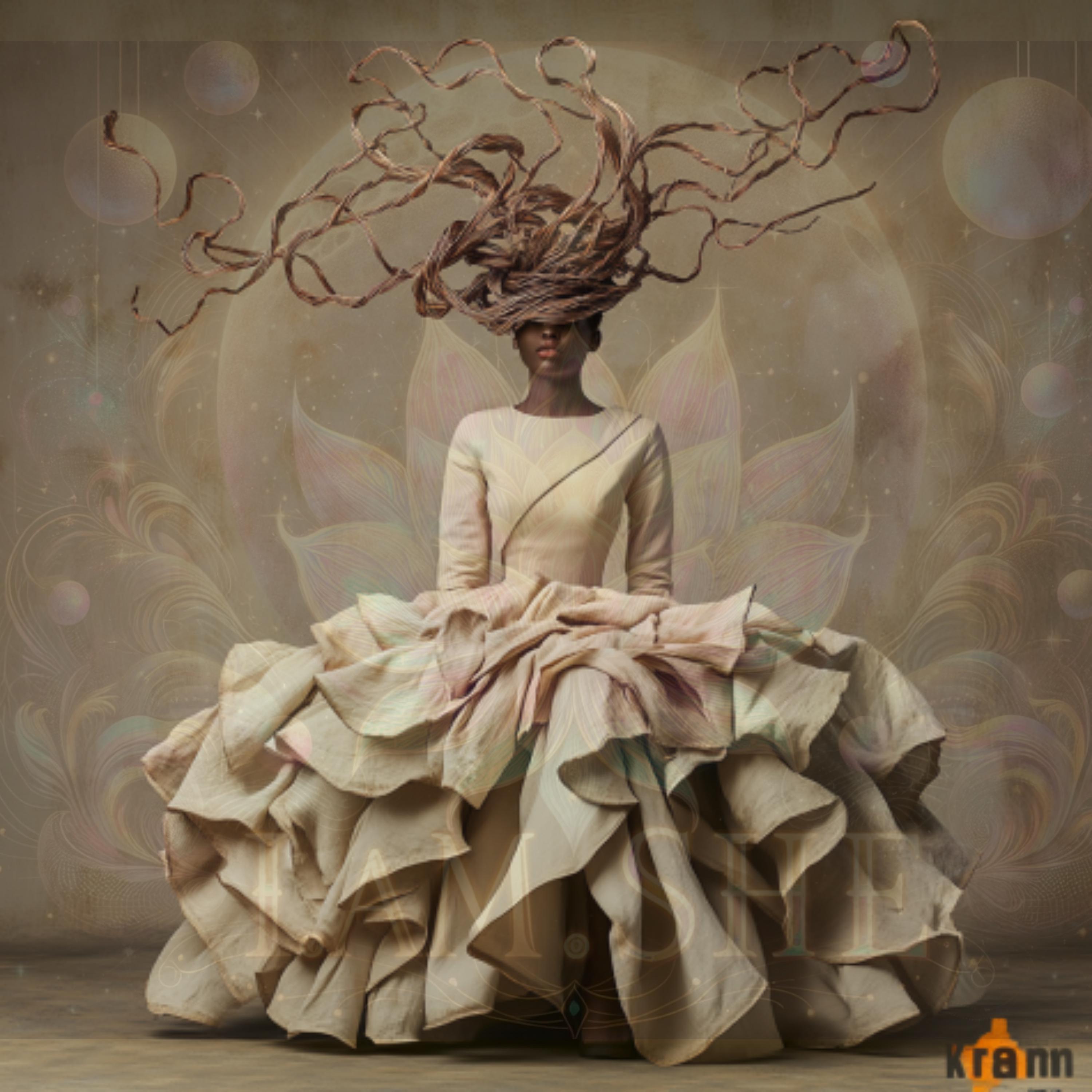 Ethereal Afrocentric Wall Art Elegant Black Woman Fantasy Portrait ...