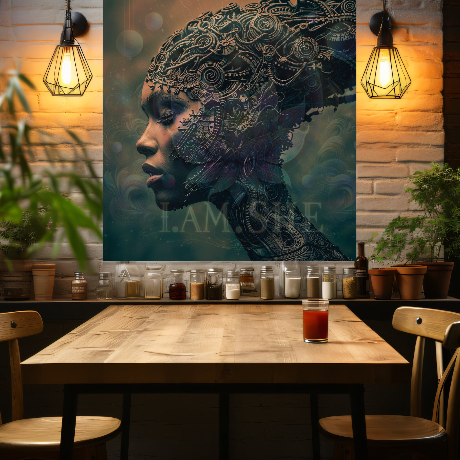 Cyborg Futuristic Digital Downloadable Instant Poster Abstract ...