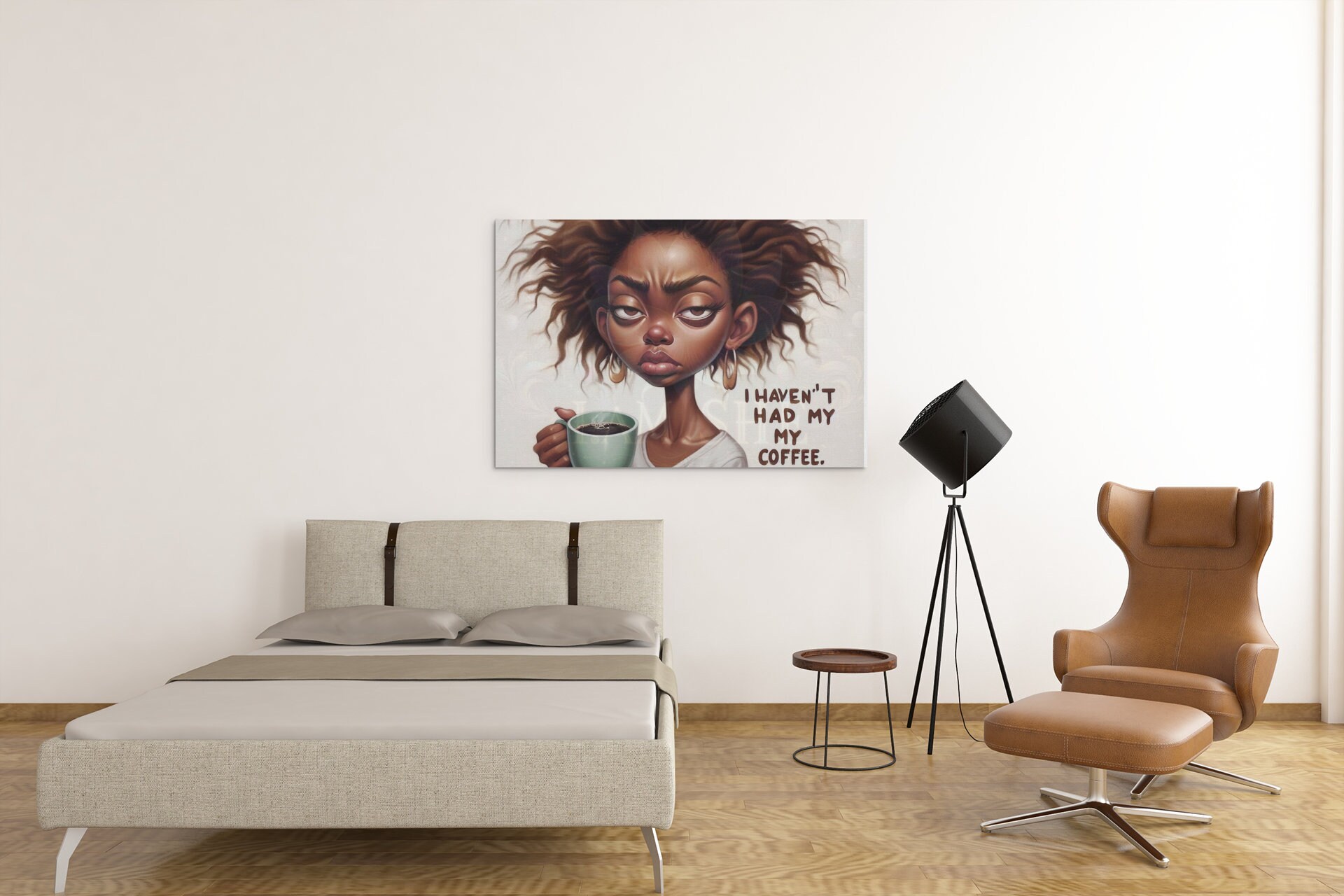 Morning Grump Coffee Humor Downloadable Oil Painting Poster Art Messy ...