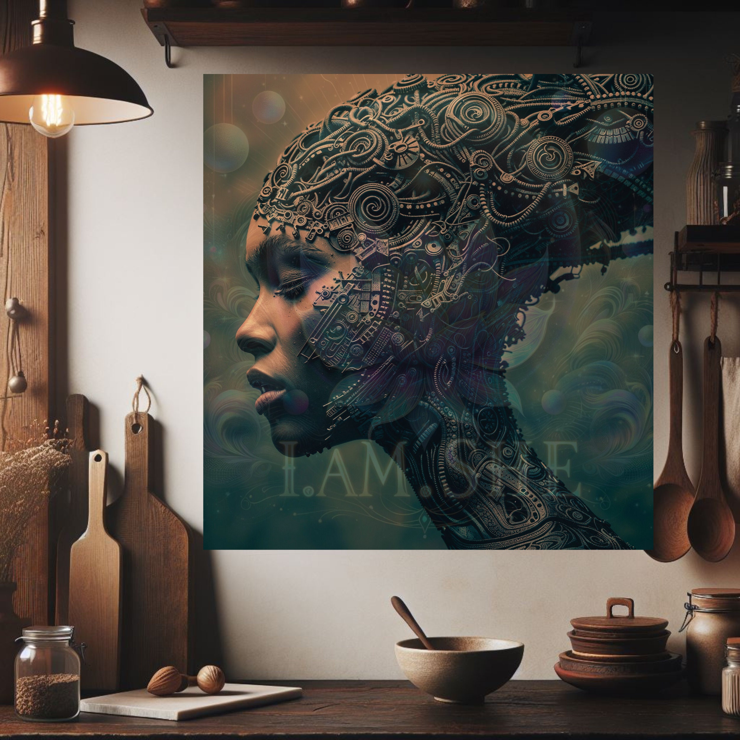 Cyborg Futuristic Digital Downloadable Instant Poster Abstract ...