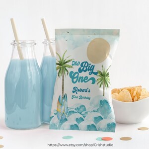 The Big One Birthday Chip Bag Editable Chip Bag Template the Big One ...