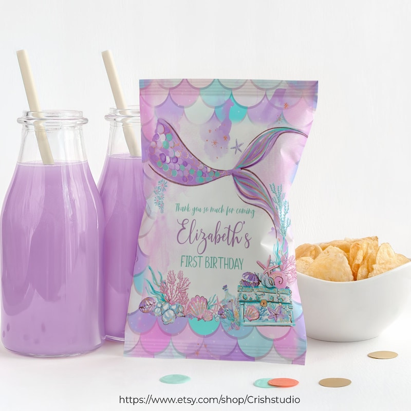 Chip Bag Template Mermaid - Etsy