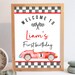EDITABLE Fast One Birthday Party Signs Racecar Welcome Sign - Etsy