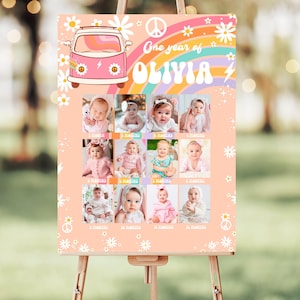 EDITABLE Groovy Birthday Photo Poster Five is a Vibe Groovy Decorations ...