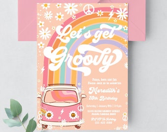Let's Get Groovy Birthday Invitation - Etsy