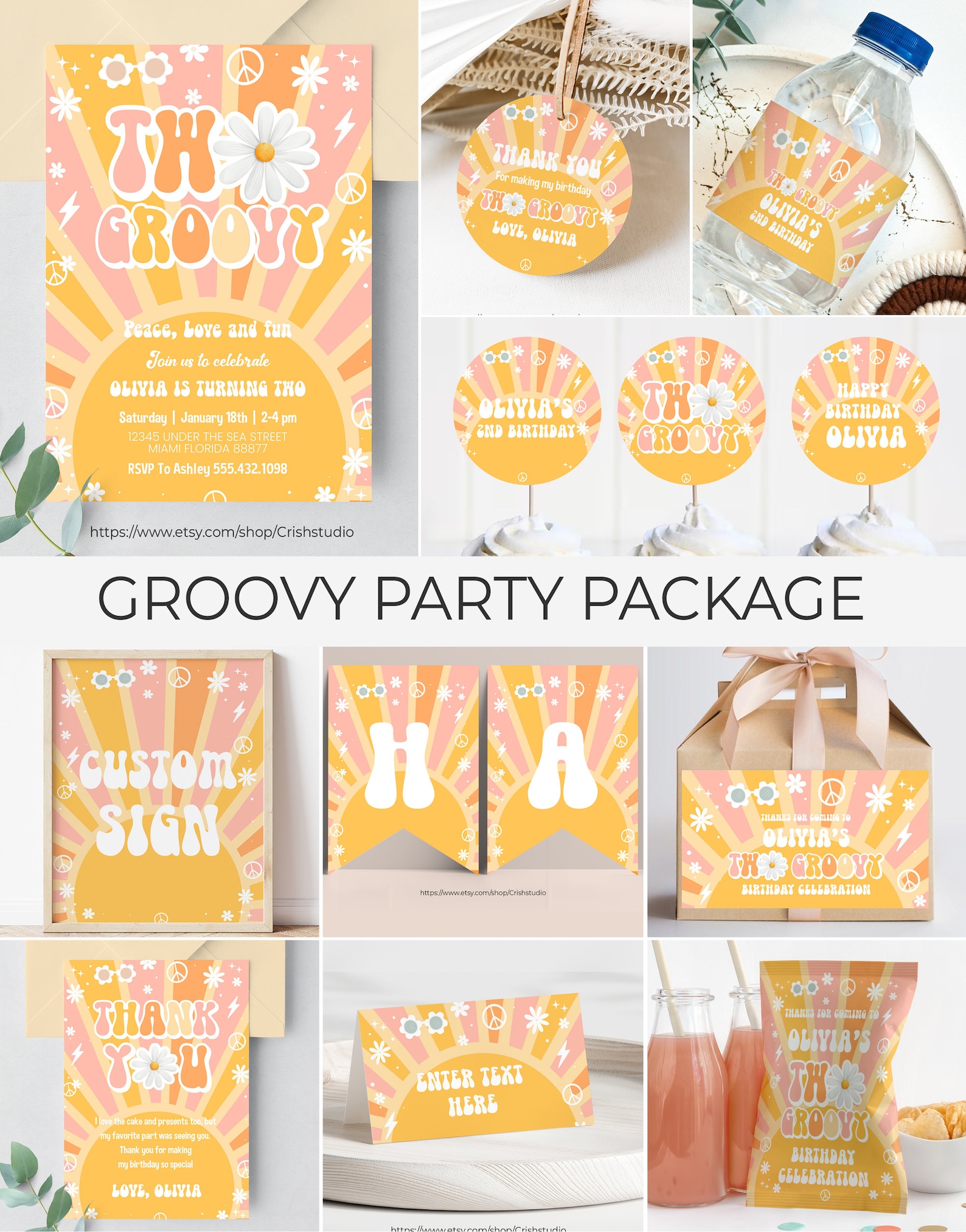 Editable Groovy Welcome Sign Daisy Party Sign Welcome Hippie - Etsy
