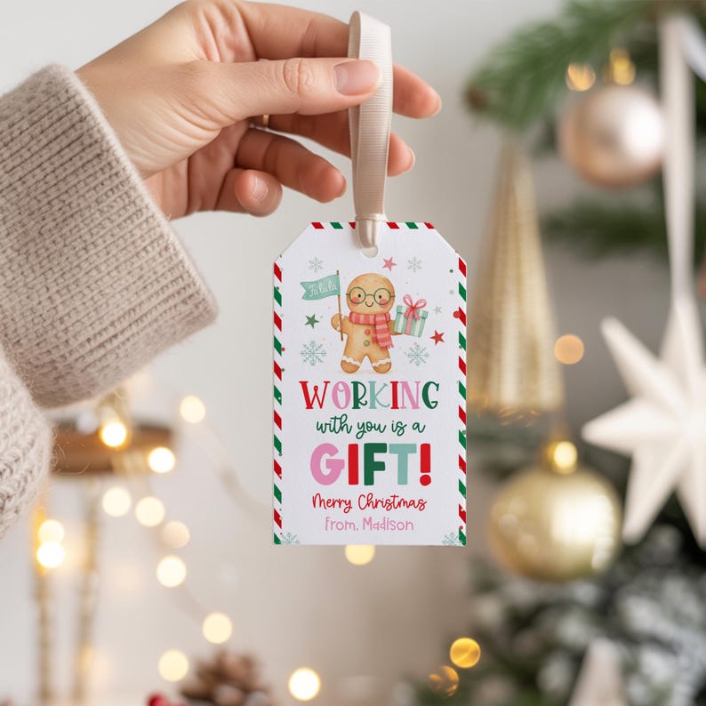 Editable Coworker Gift Tag Christmas Gift Tag Staff Appreciation ...