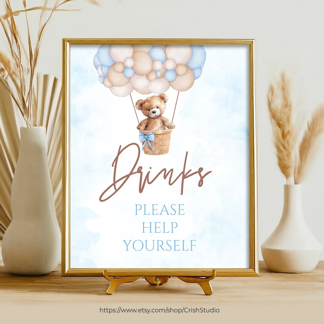 Instant Download Teddy Bear Drinks Baby Shower Sign Table Signs We Can ...