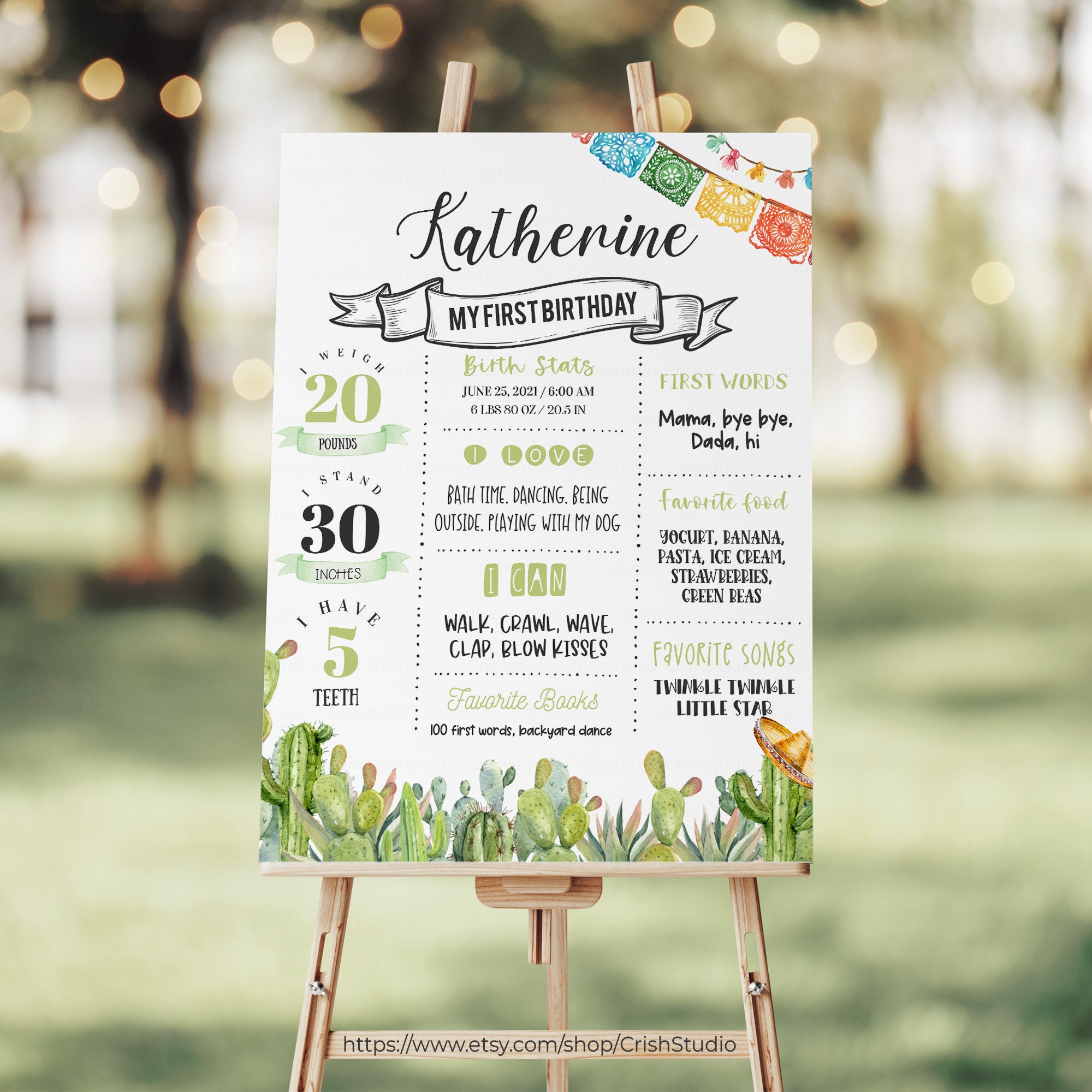 EDITABLE First Fiesta Welcome Sign Birthday Sign Fiesta Party - Etsy