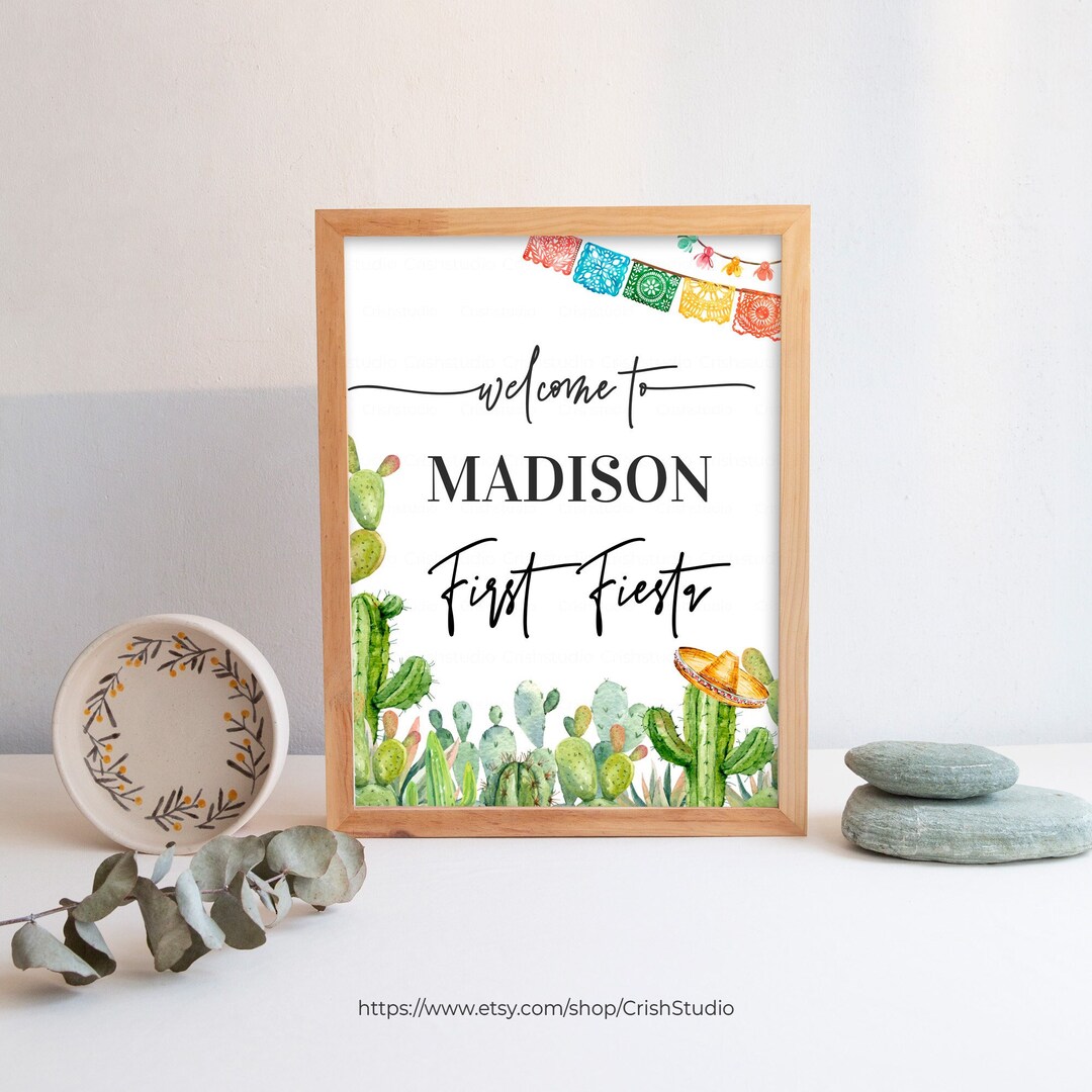 EDITABLE First Fiesta Welcome Sign Birthday Sign Fiesta Party Fiesta ...