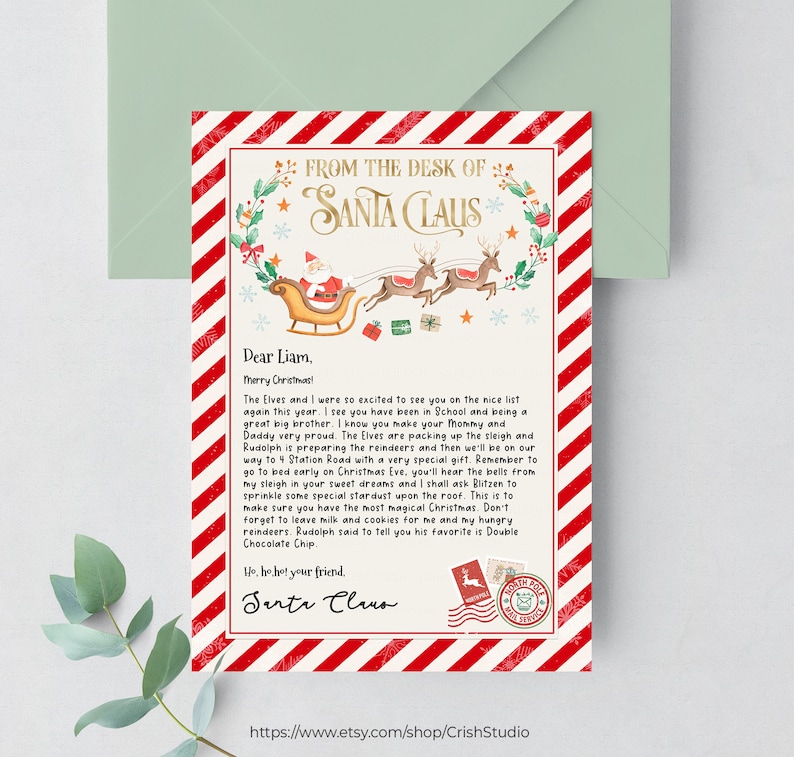 Letter From Santa Editable Letter From Santa Elf Letter From - Etsy Canada