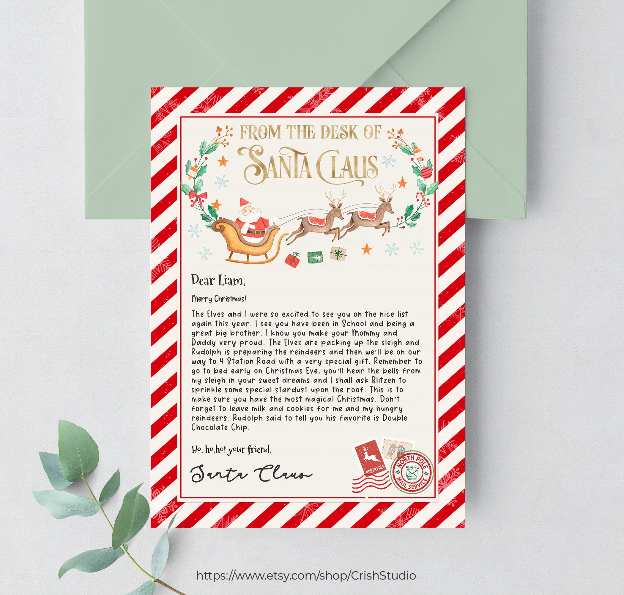 Letter From Santa Editable Letter From Santa Elf Letter From - Etsy Canada
