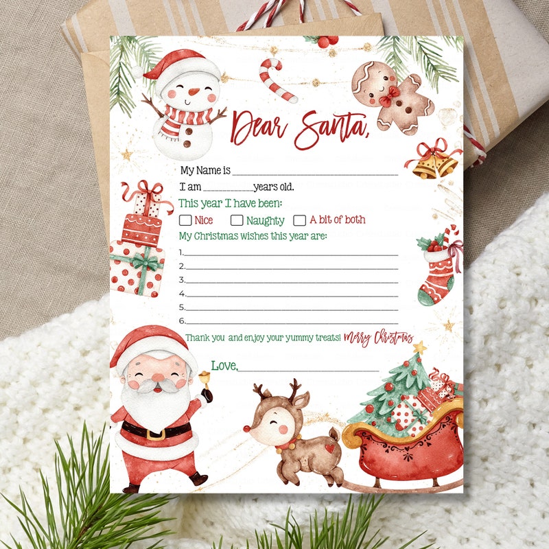 Santa Printable Letters - Etsy
