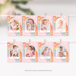 EDITABLE Groovy ONE Birthday Photo Banner First Birthday Groovy Party ...