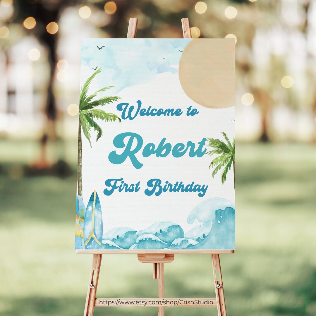 The Big One Birthday Welcome Sign Editable Welcome Party Sign the Big ...