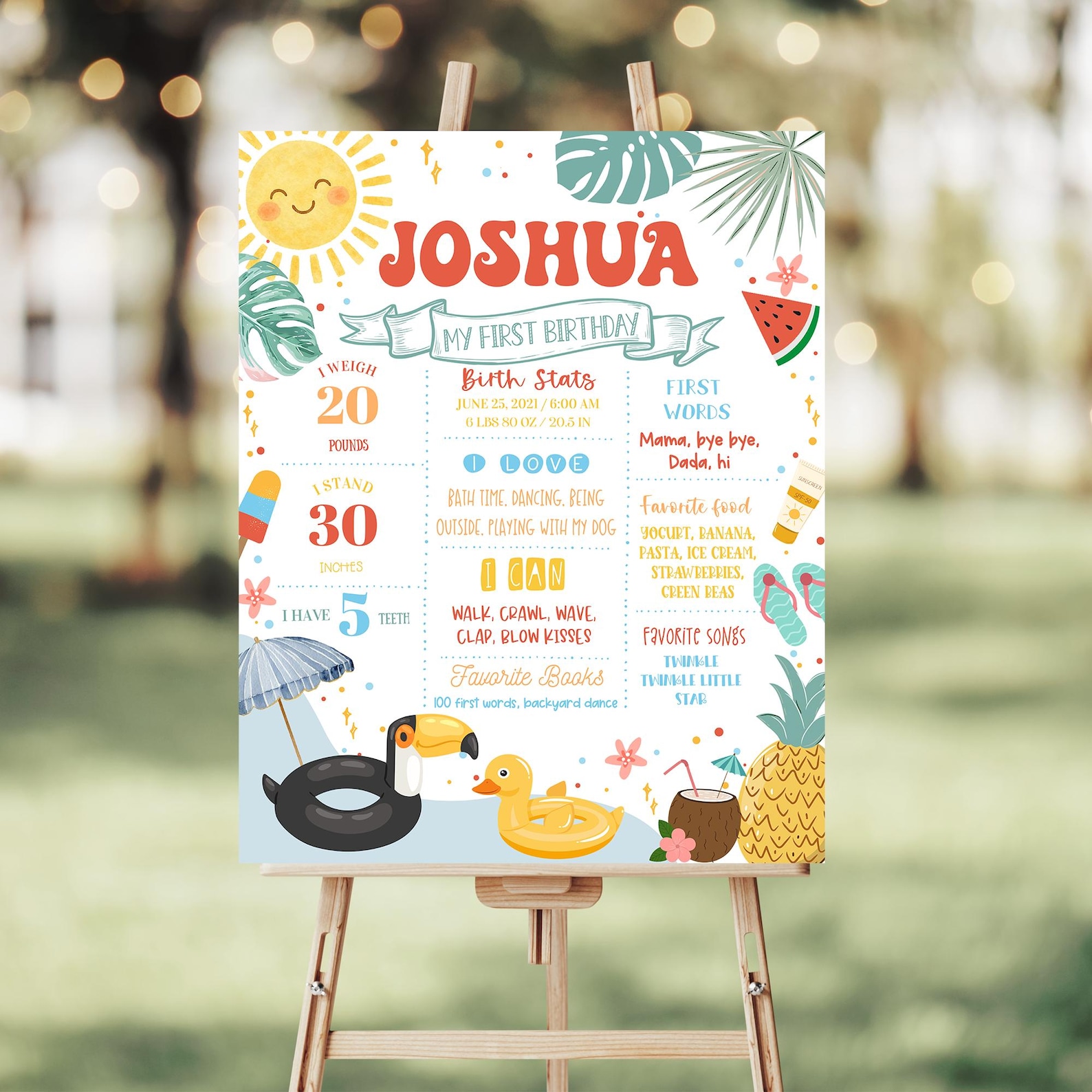 Editable One in the Sun Pool Party Welcome Sign Birthday Sign Pool ...