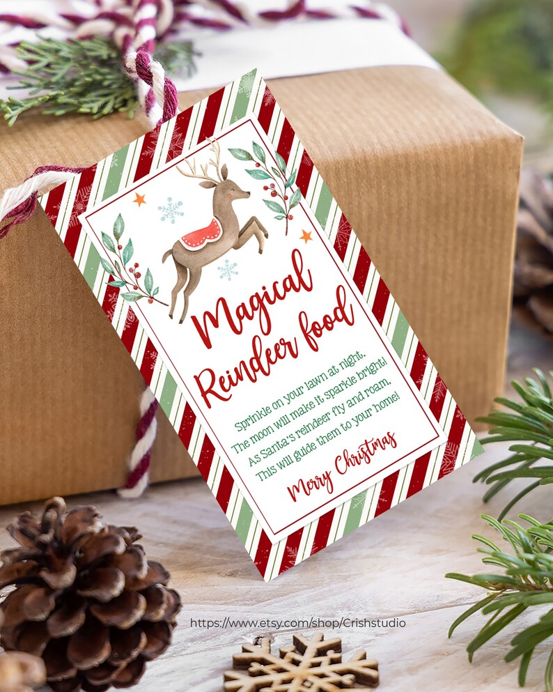 Reindeer Food Tag Printable Christmas Gift Tags Reindeer Food Tags ...
