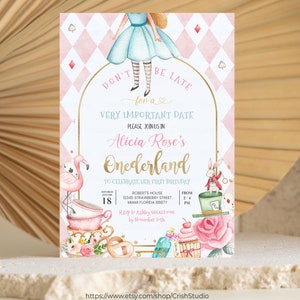 EDITABLE Alice in Onederland Invitation Winter Onederland Invitation ...