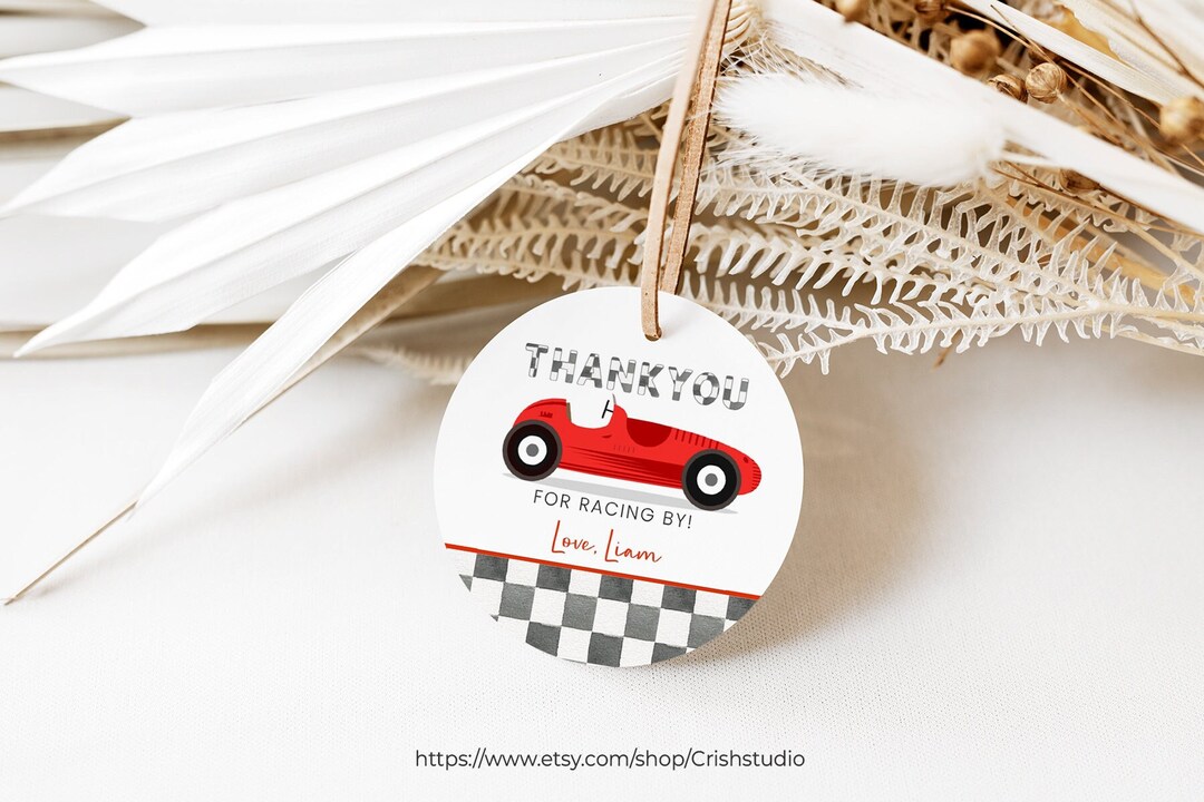EDITABLE Two Fast Favor Tag Two Fast Birthday Race Car Birthday Thank ...