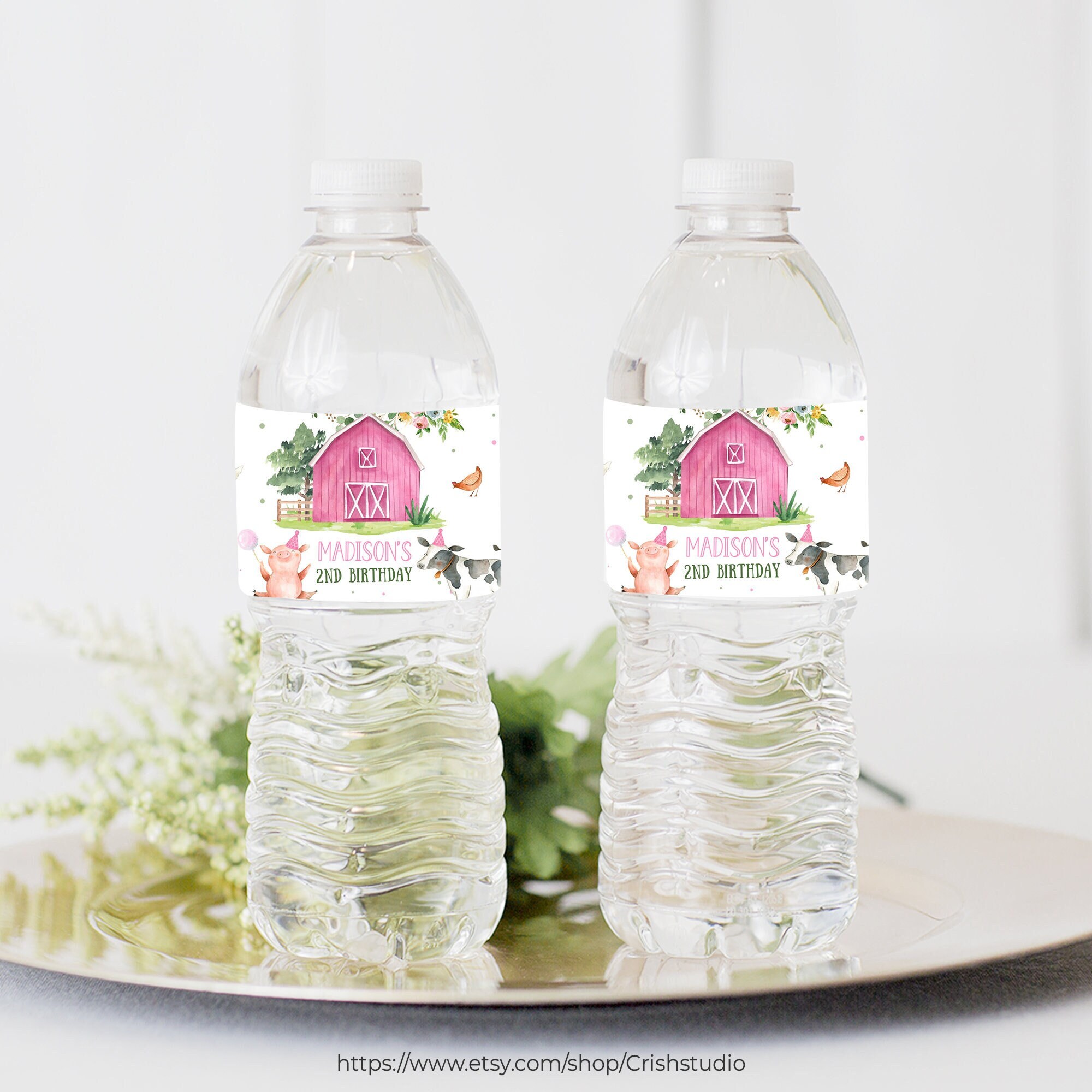 EDITABLE Farm Water Bottle Labels Custom Water Bottle Water - Etsy