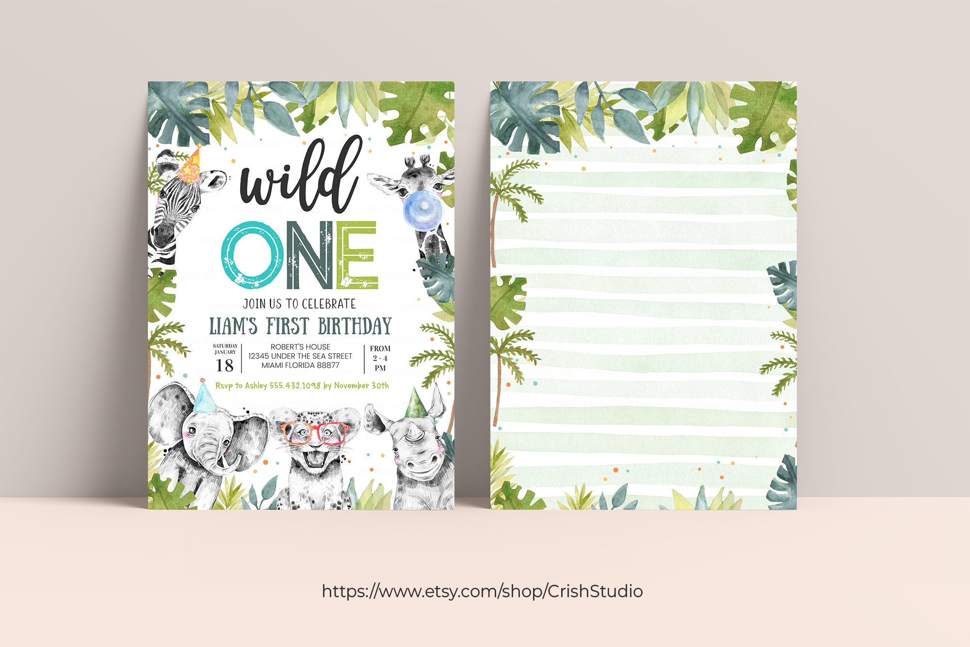 EDITABLE Wild One Birthday Invitation Wild One Birthday Boy First ...