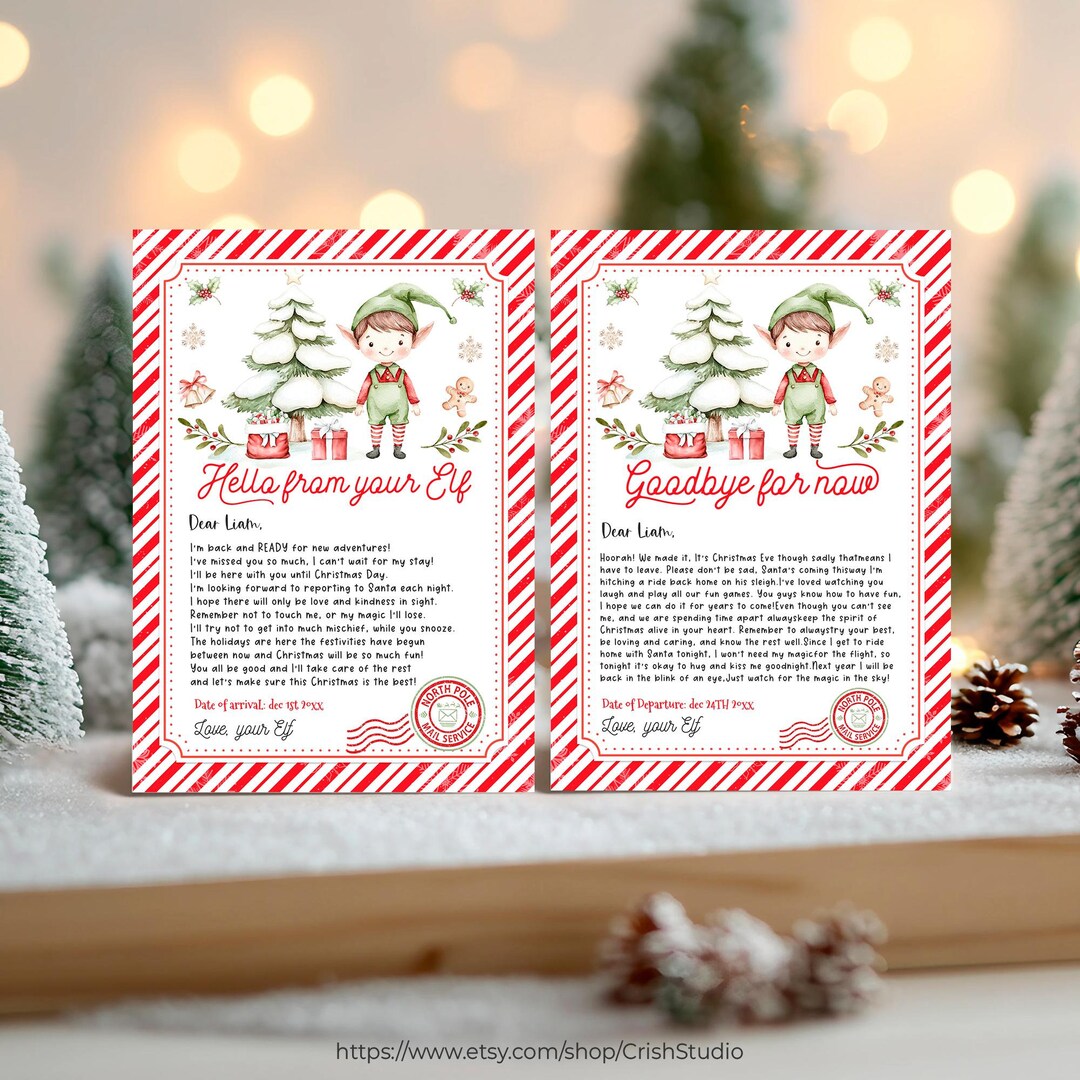 Editable Elf Kit Printable Elf Arrival Letter Elf Goodbye Letter Elf ...