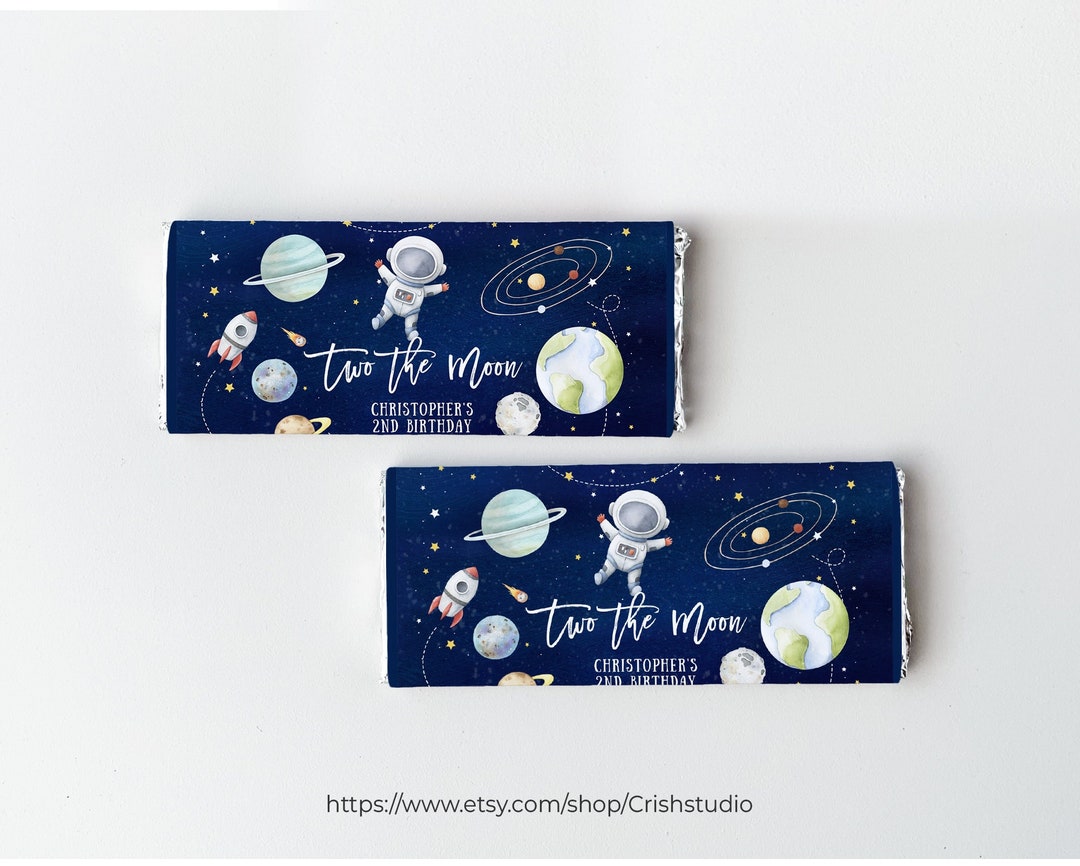 EDITABLE Two the Moon Candy Bar Wrapper Chocolate Bar Candy Bar Labels ...