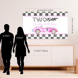Two Fast Birthday Backdrop Two Fast Girl Editable Two Fast Birthday ...