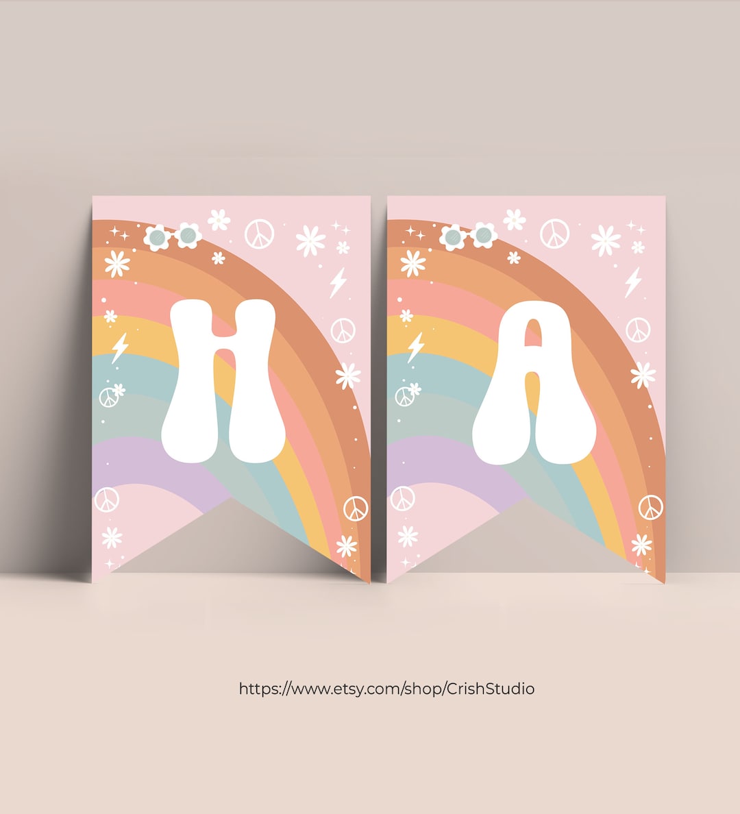 EDITABLE Groovy ONE Birthday Banner First Birthday Groovy Party Banner ...