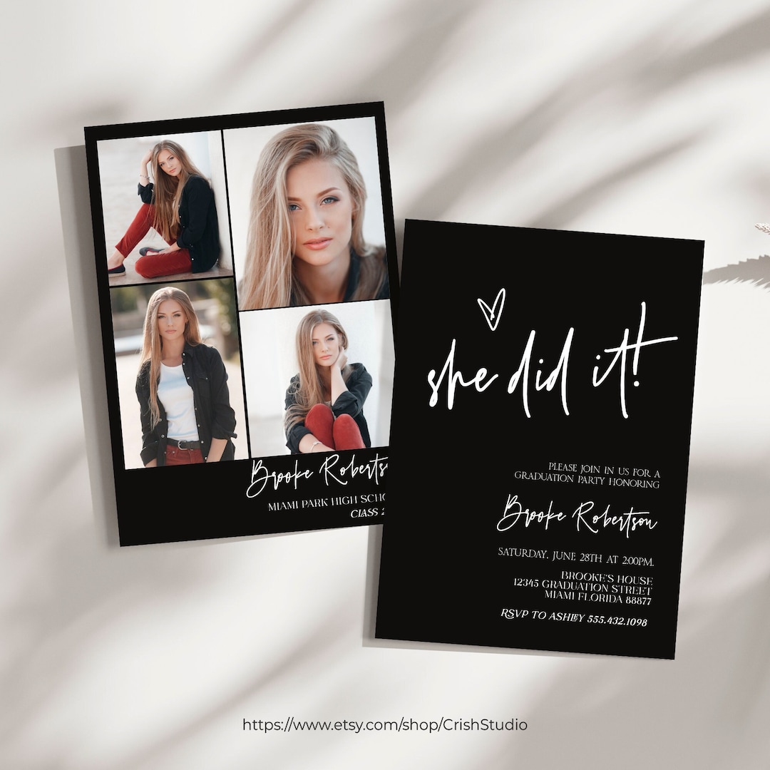 Digital Graduation Invitation Graduation Party Invitation Graduation ...