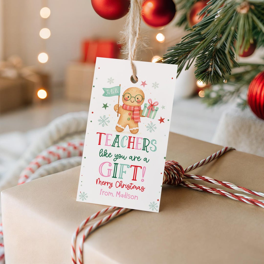 Editable Teacher Christmas Gift Tag Teacher Appreciation Christmas Gift ...