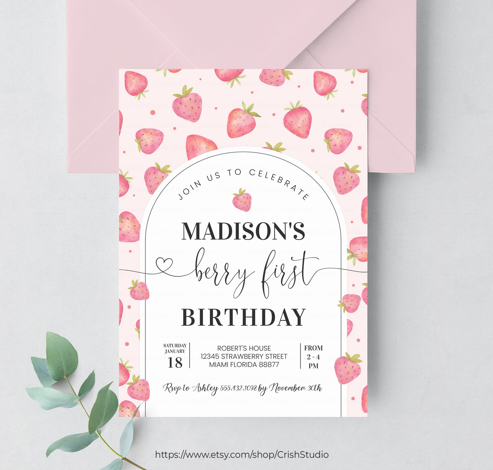 Berry First Birthday Chip Bag Strawberry Birthday Editable Chip Bag ...