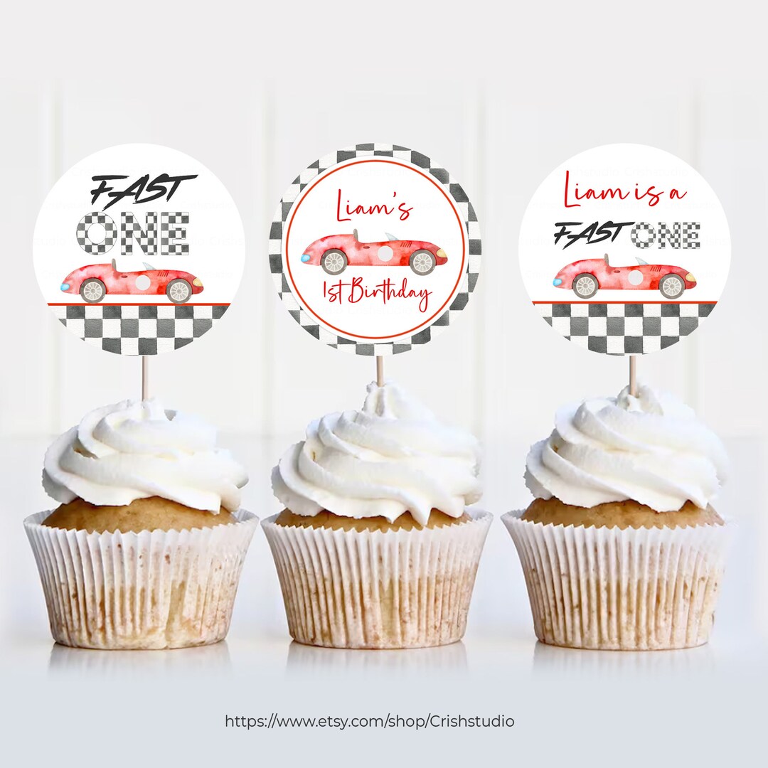 EDITABLE Fast One Cupcake Toppers Fast One Birthday Birthday Cake ...