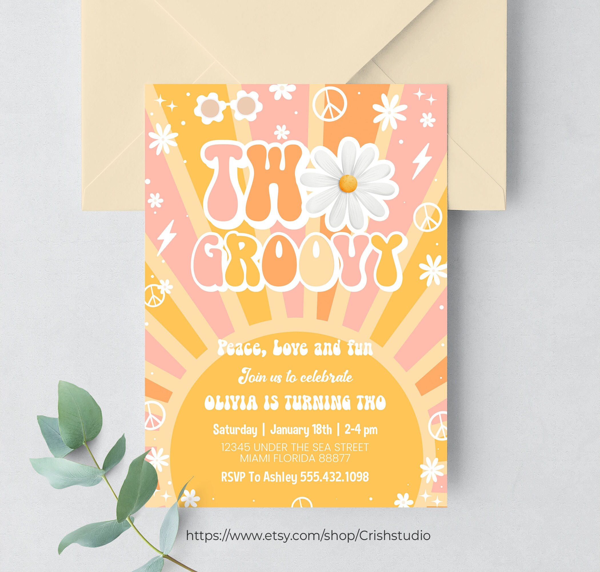 EDITABLE Rice Treat Wrappers Two Groovy Party Favors Birthday - Etsy