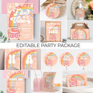 EDITABLE Groovy Birthday Backdrop Five is a Vibe Groovy Decorations ...