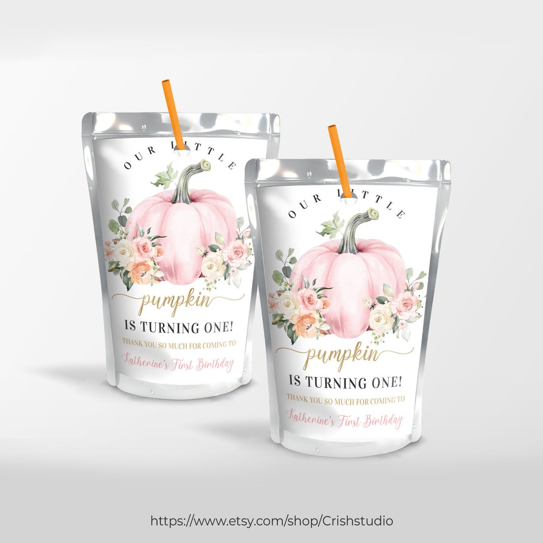 EDITABLE Our Little Pumpkin Juice Label Pumpkin 1st Birthday Fall ...
