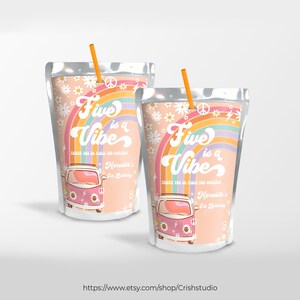 EDITABLE Groovy Birthday Party Favor Package Five is a Vibe Groovy ...
