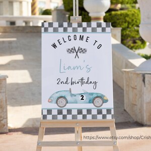Editable Two Fast Party Decorations Racecar Package Birthday Racing Car ...