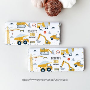 Editable Construction Welcome Sign Dump Truck Digger Excavator ...