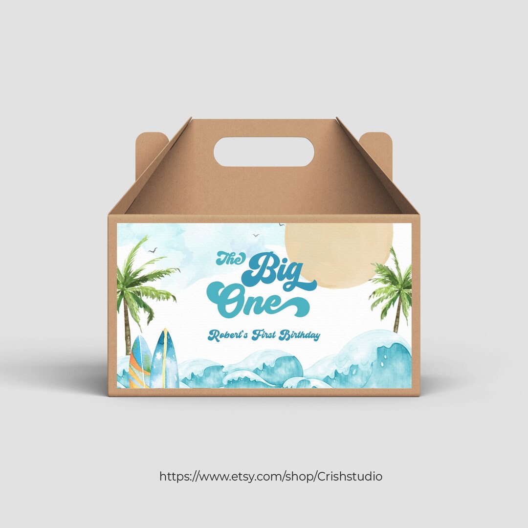 The Big One Birthday Box Label Editable Gable Box Labels the Big One ...