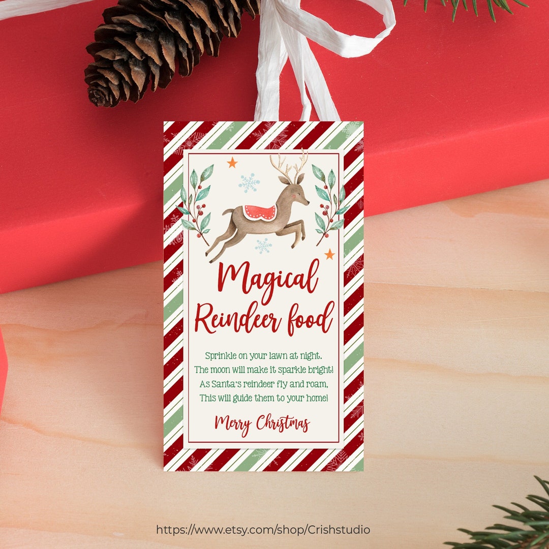Reindeer Food Tag Printable Christmas Gift Tags Reindeer Food Tags ...