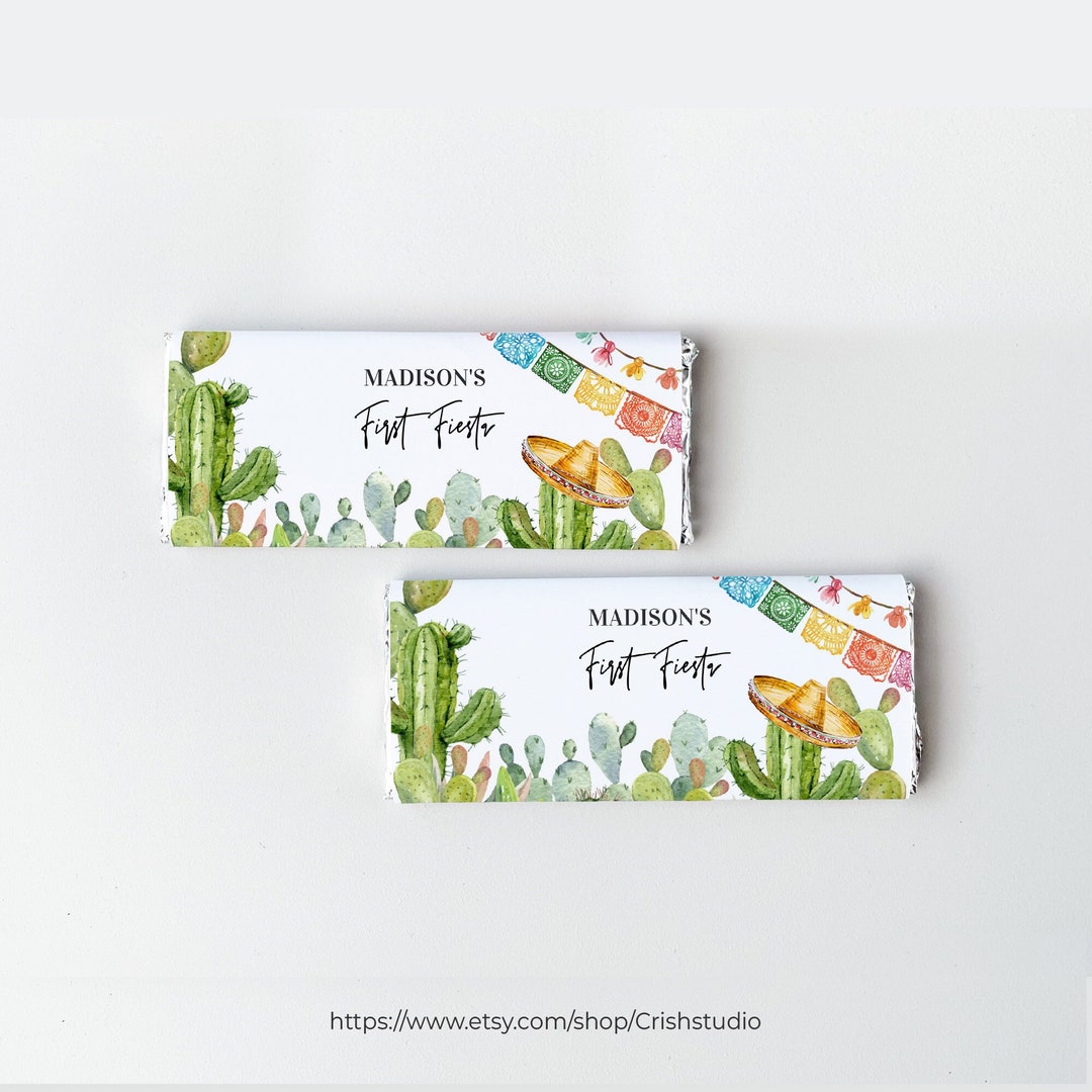 EDITABLE First Fiesta Candy Bar Candy Bar Wrapper Chocolate Bar Fiesta ...
