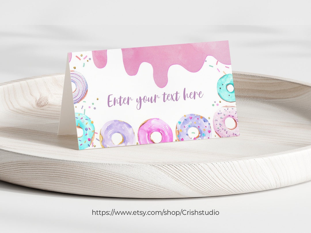 Sweet One Birthday Food Labels Donut Birthday Editable Donut Birthday ...