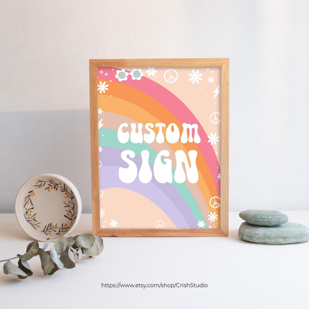 EDITABLE Groovy ONE Custom Sign First Birthday Groovy Party ...