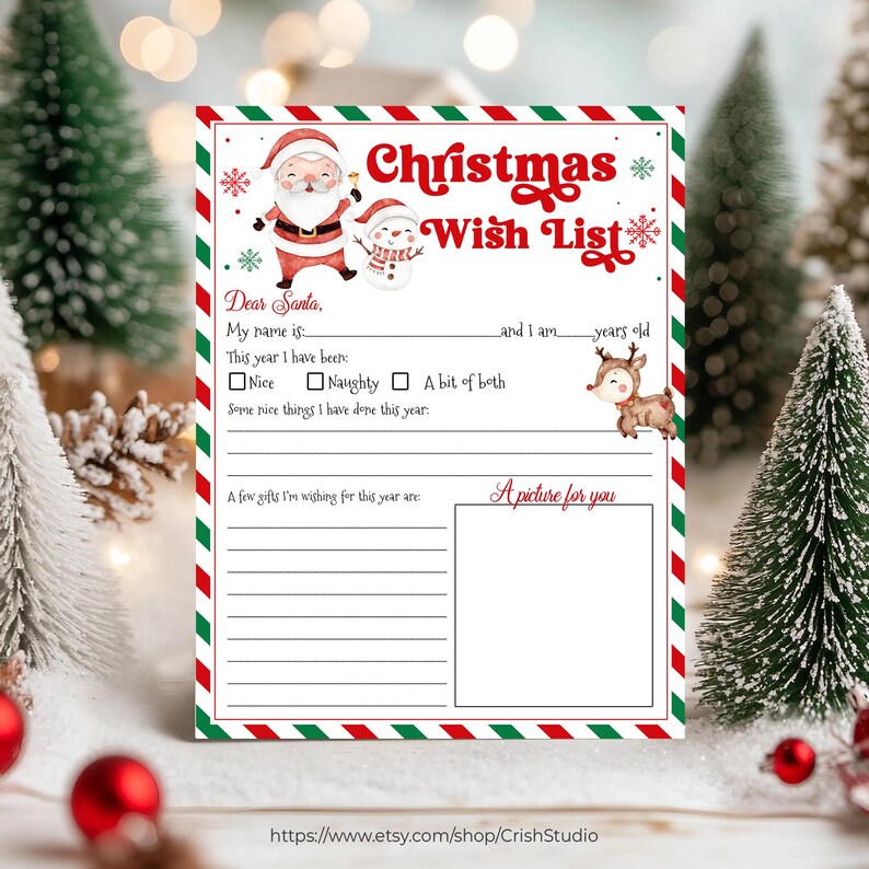 Letter to Santa Digital Letter to Santa Christmas Letter Christmas List ...