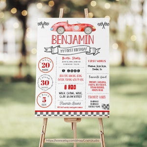 EDITABLE Fast One Birthday Party Signs Racecar Welcome Sign Decorations ...