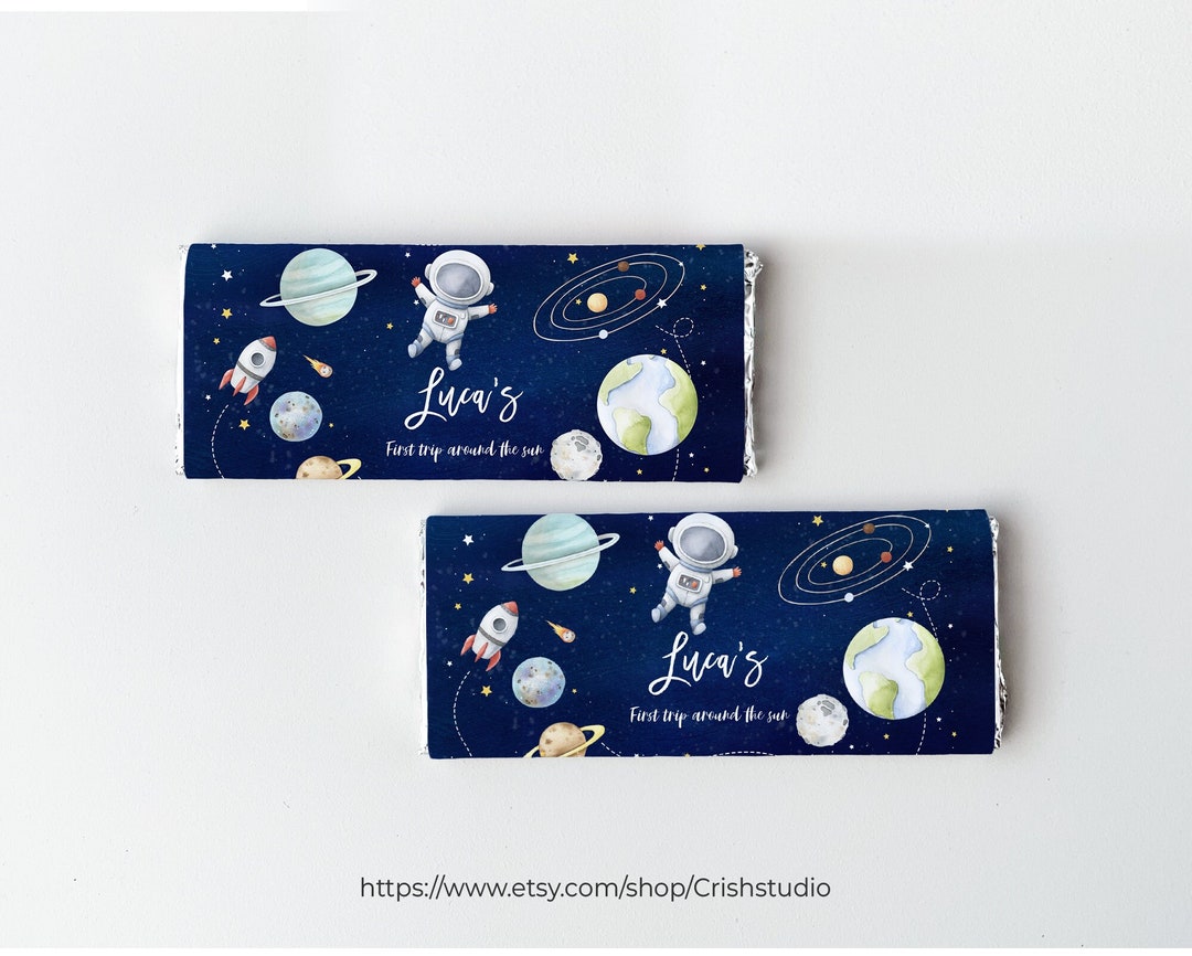 EDITABLE First Trip Around the Sun Candy Bar Wrapper Chocolate Bar ...