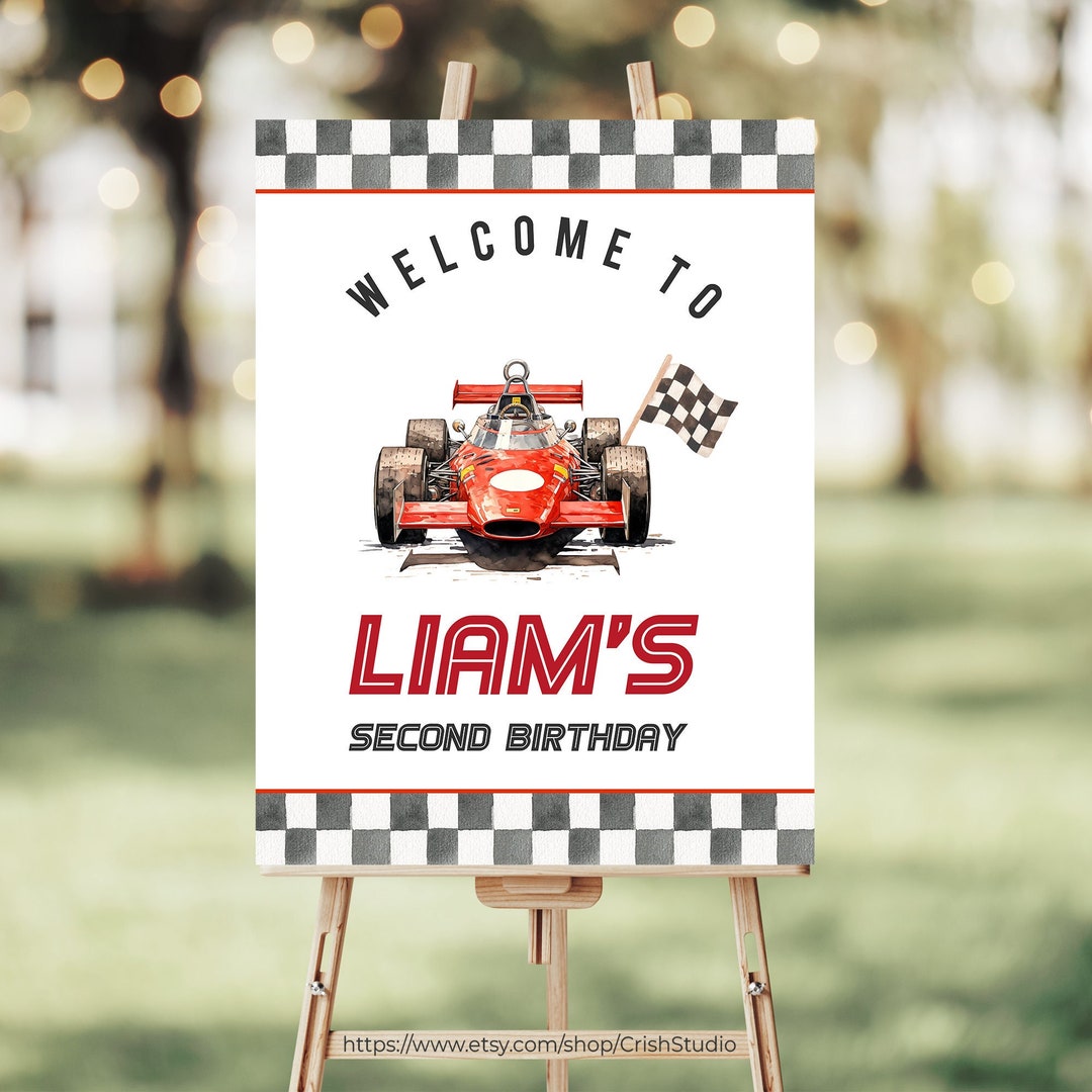 Editable TWO Fast Birthday Welcome Sign Race Car 2nd Birthday Welcome ...