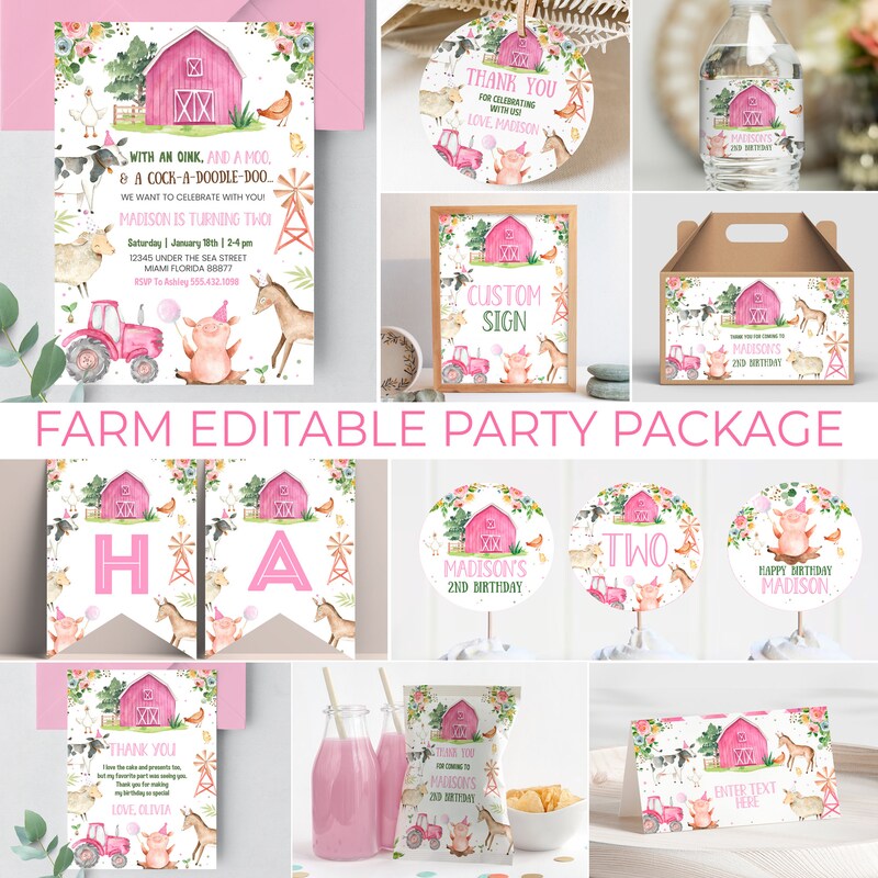 Pink Farm Theme Birthday Party Decor - Etsy